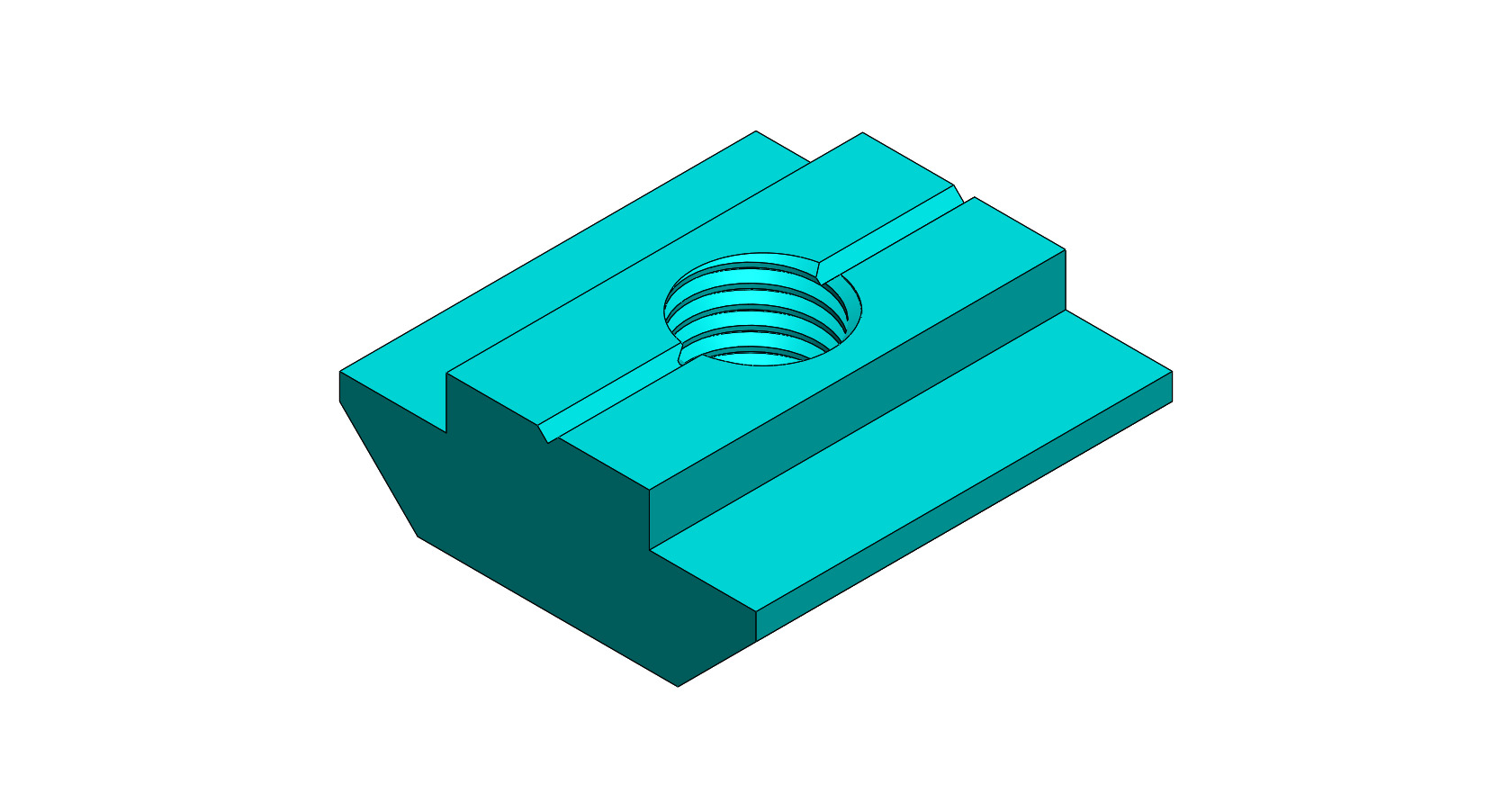 Porca T Deslizante M8 para Perfil Alumínio Canal 8mm • Alumaker